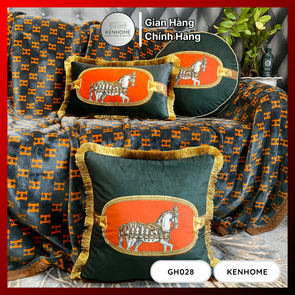 [Cao Cấp] - Gối Sofa Ngựa Her.mes, Gối Tựa Lưng Sofa Sang Trọng Decor ...
