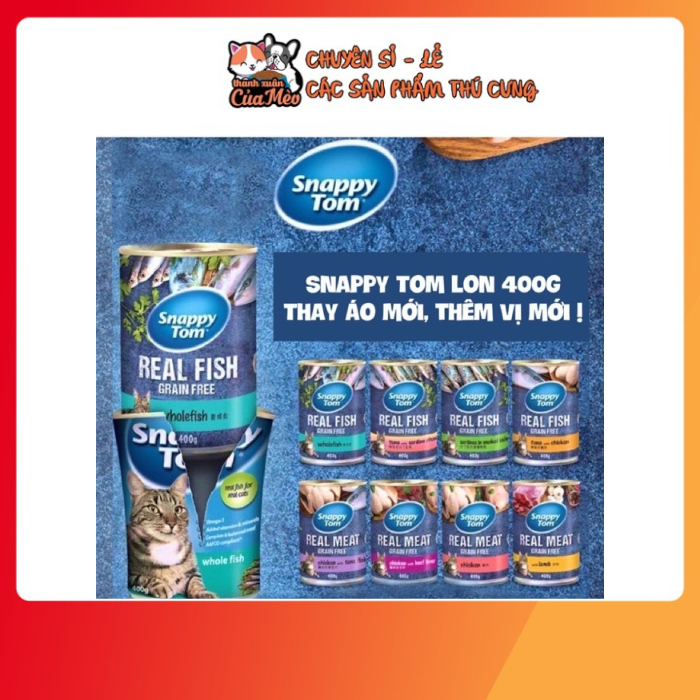 PATE LON SNAPPY TOM REAL MEAT REAL FISH SIÊU CÁ - LON 400G | Shopee ...
