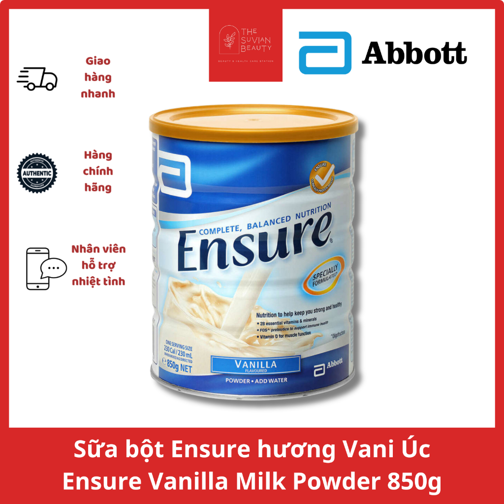Sữa bột Ensure hương Vani Úc Ensure Vanilla Milk Powder 850g | Shopee Việt Nam