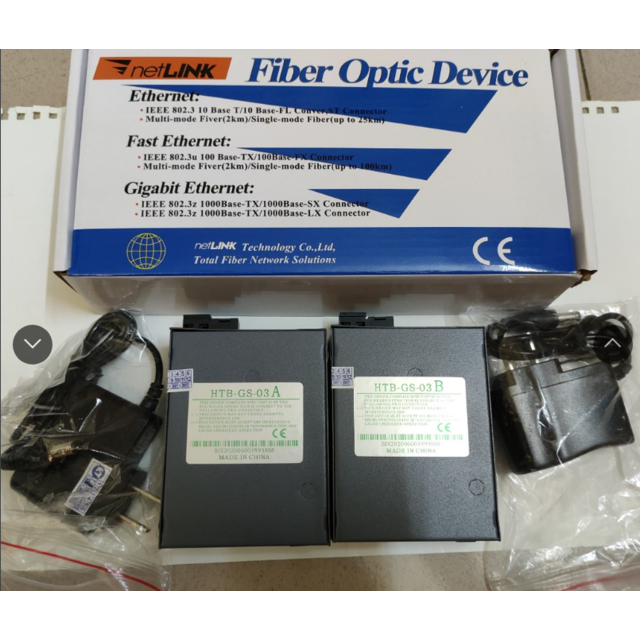 Bộ chuyển đổi quang điện NETLINK HTB-GS-03/AB Single Fiber 1Gbps (2 ...