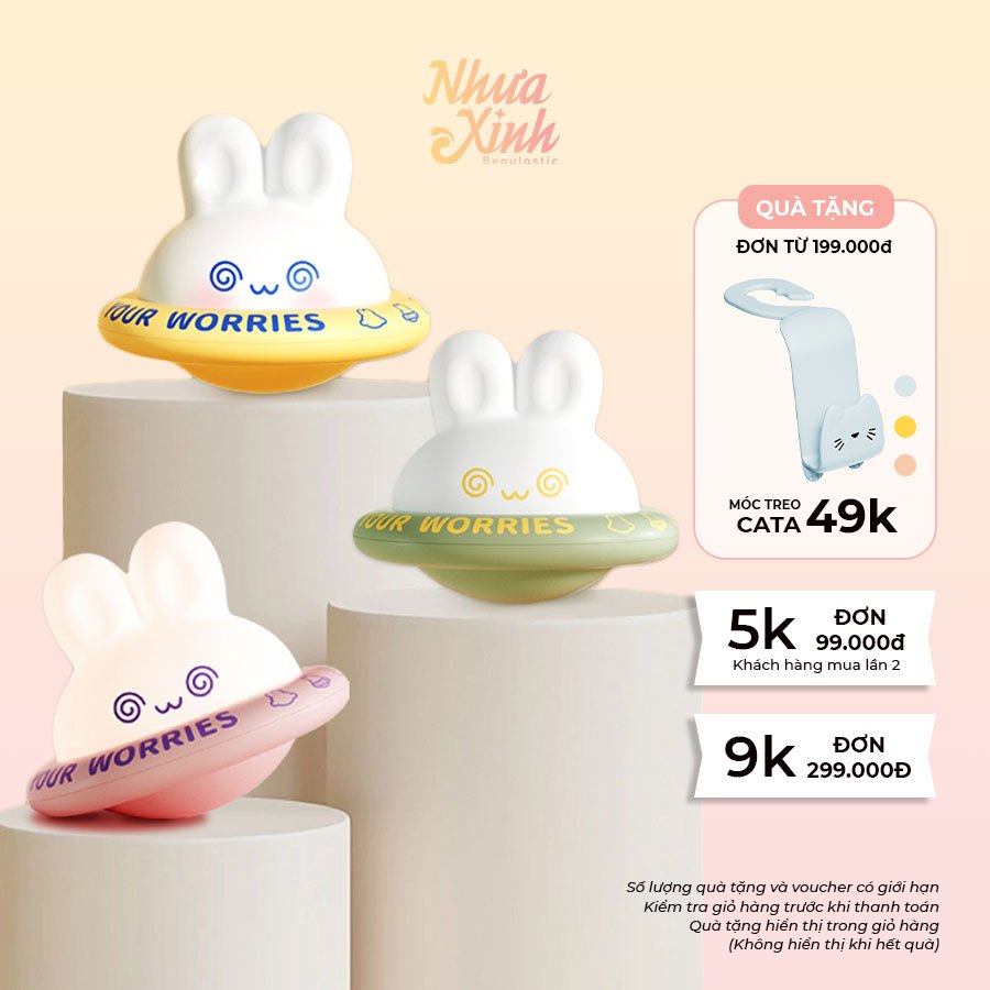 Đèn ngủ LED mini cảm ứng chạm đổi màu thỏ đĩa bay UFO RABBIT_NX26 ...