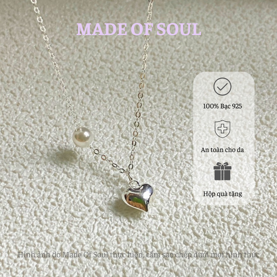 Dây chuyền nữ MADE OF SOUL Grace Love mặt trái tim nữ tính bạc S925 cao cấp chính hãng MOS0003 ...