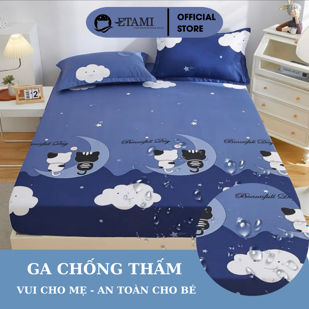Ga chống thấm cotton thun nano kháng khuẩn không nóng bí size 1m6/1m8 ...