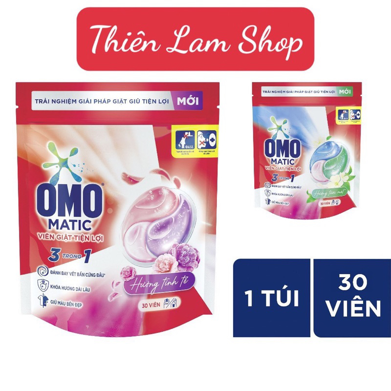 Viên giặt tiện lợi OMO 3 trong 1 - Túi 30 viên (Bao bì mới) | Shopee Việt Nam
