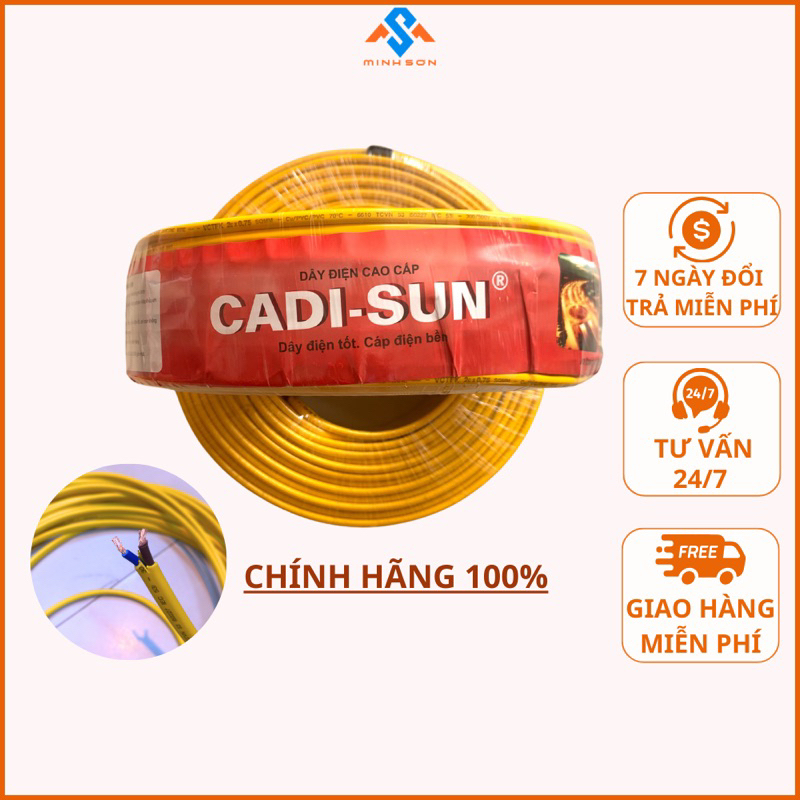 Dây Điện Đôi Mềm Hàng Chính Hãng CADI-SUN Cuộn 100m, Dây Điện Đôi 2x0,5 ...