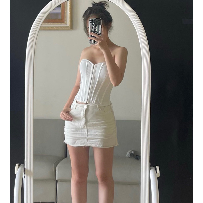 Áo corset WHITE SHELL CORSET | Shopee Việt Nam