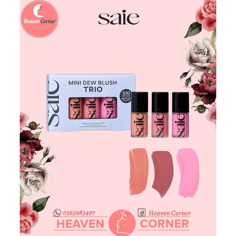 Má Hồng Kem Saie Mini Dew Blush Trio Set 3 x 7ml | Shopee Việt Nam