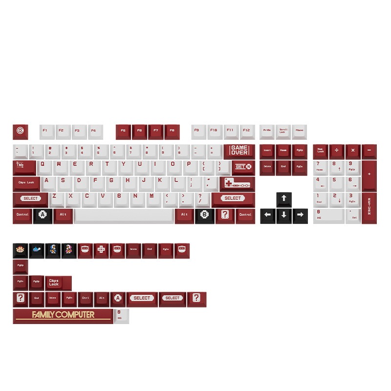 Keycap Cherry Red and White Machine cho bàn phím cơ - 131 phím - Hộp và ...