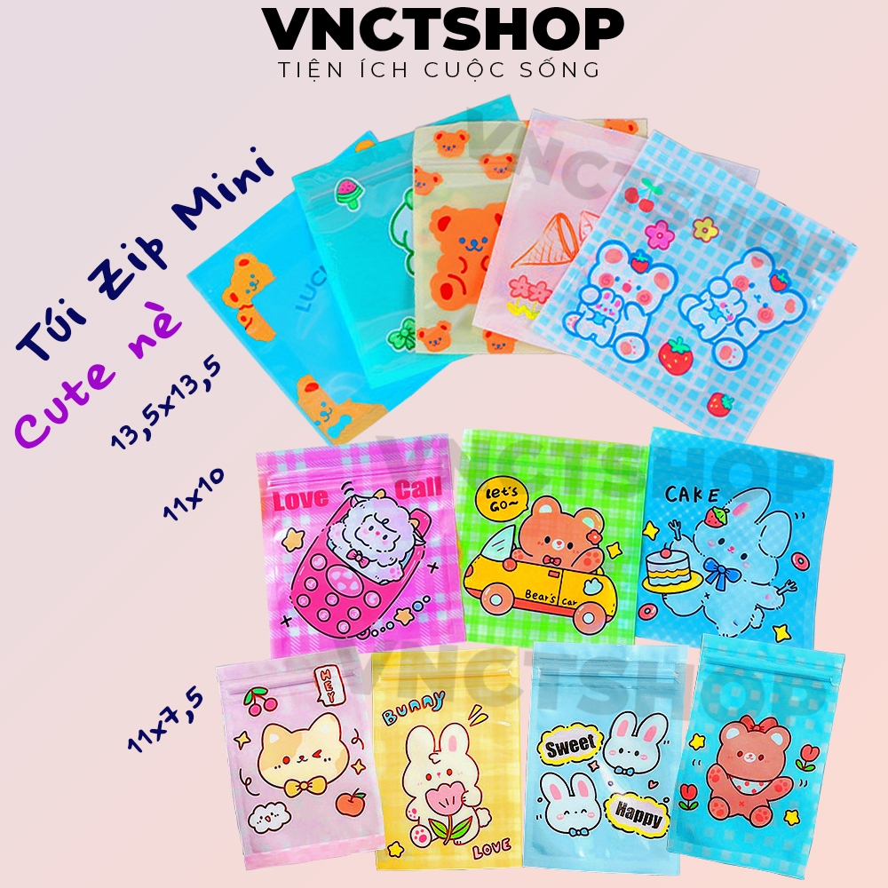 Túi zip mini cute vnctshop, túi zipper nhỏ đựng kẹo đồ phụ kiện trang ...