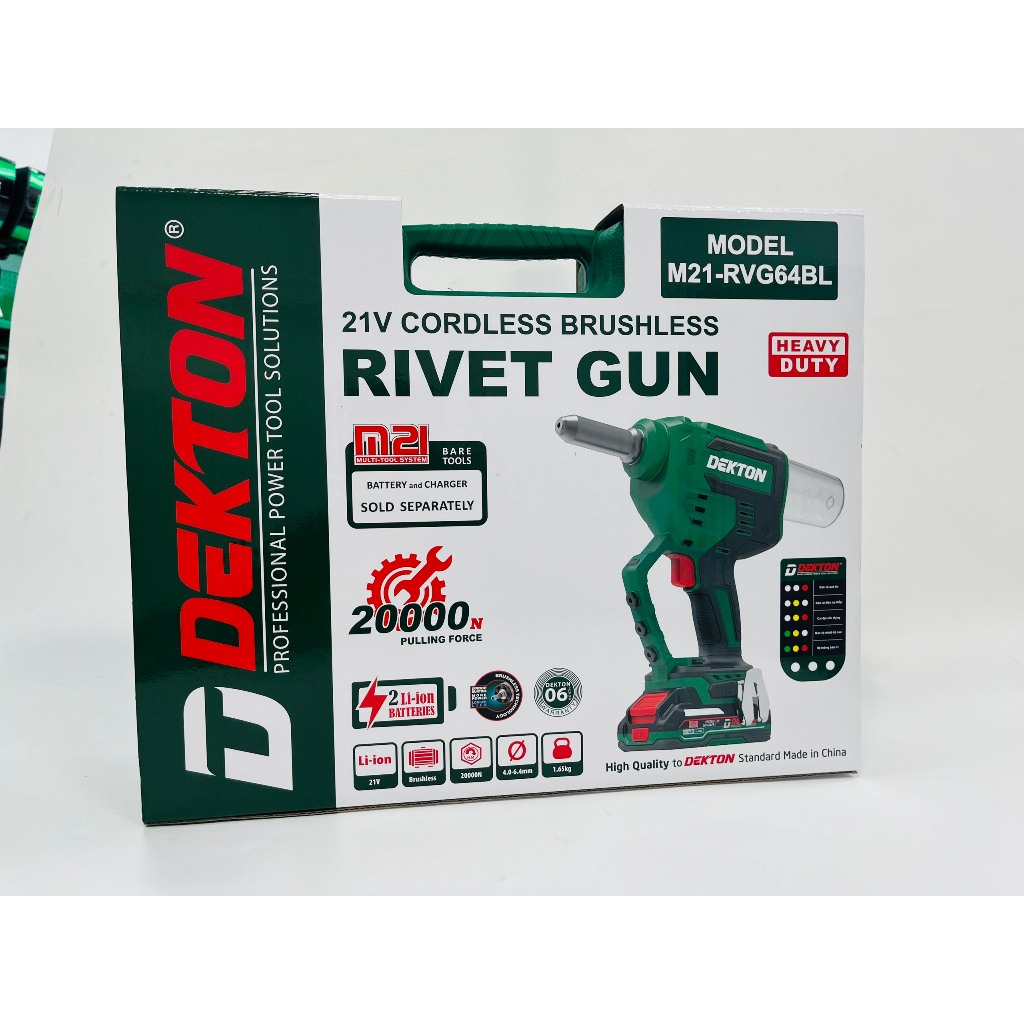 Máy Rút Rivet Lực Siết 20.000Nm DEKTON M21-RVG64BL Rút Đinh Rivet Thép ...
