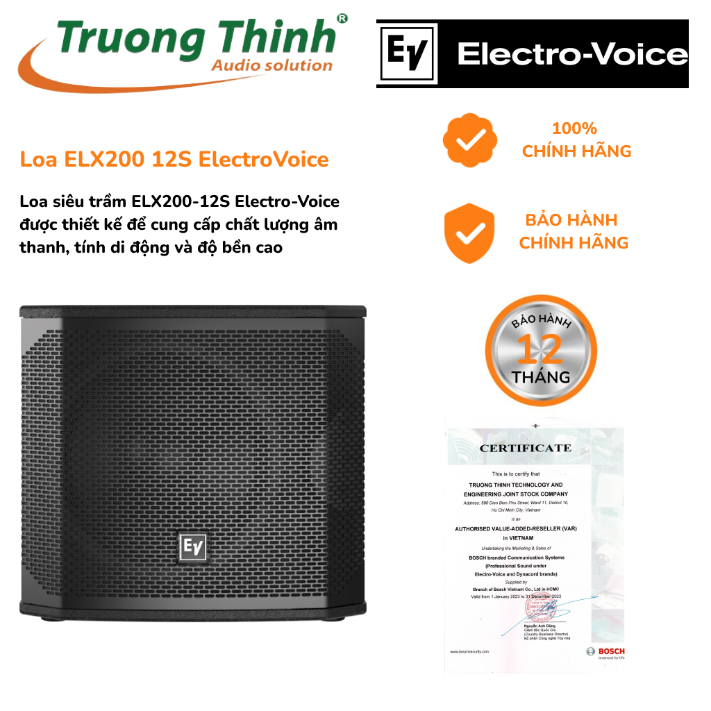 [CHÍNH HÃNG] Loa Sub Electro-Voice (EV) ELX20012S - Loa siêu trầm Electro-Voice ELX200-12S ...