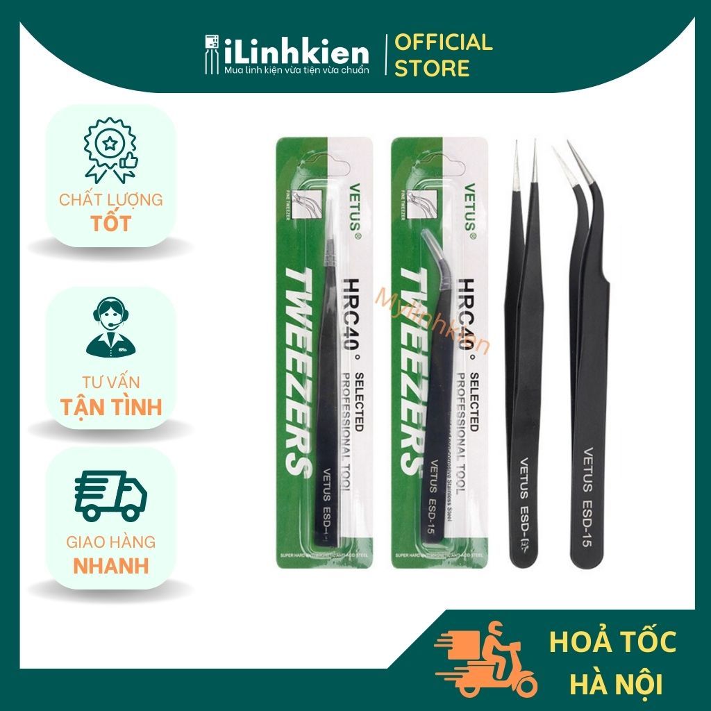 Nhíp gắp linh kiện cong, thẳng chính hãng Vetus ESD-11 ESD-15 chống ...