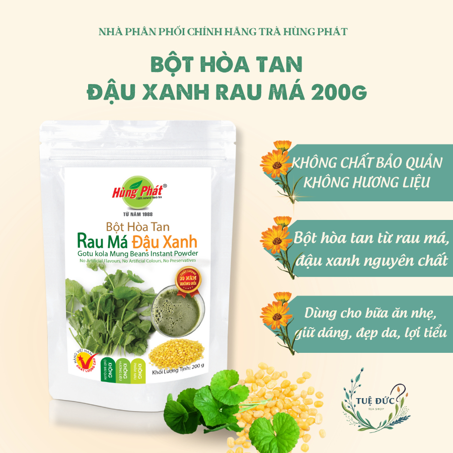 Bột Hòa Tan Rau Má Đậu Xanh Hùng Phát Thanh Mát Túi 200g- Tuệ Đức Phân ...