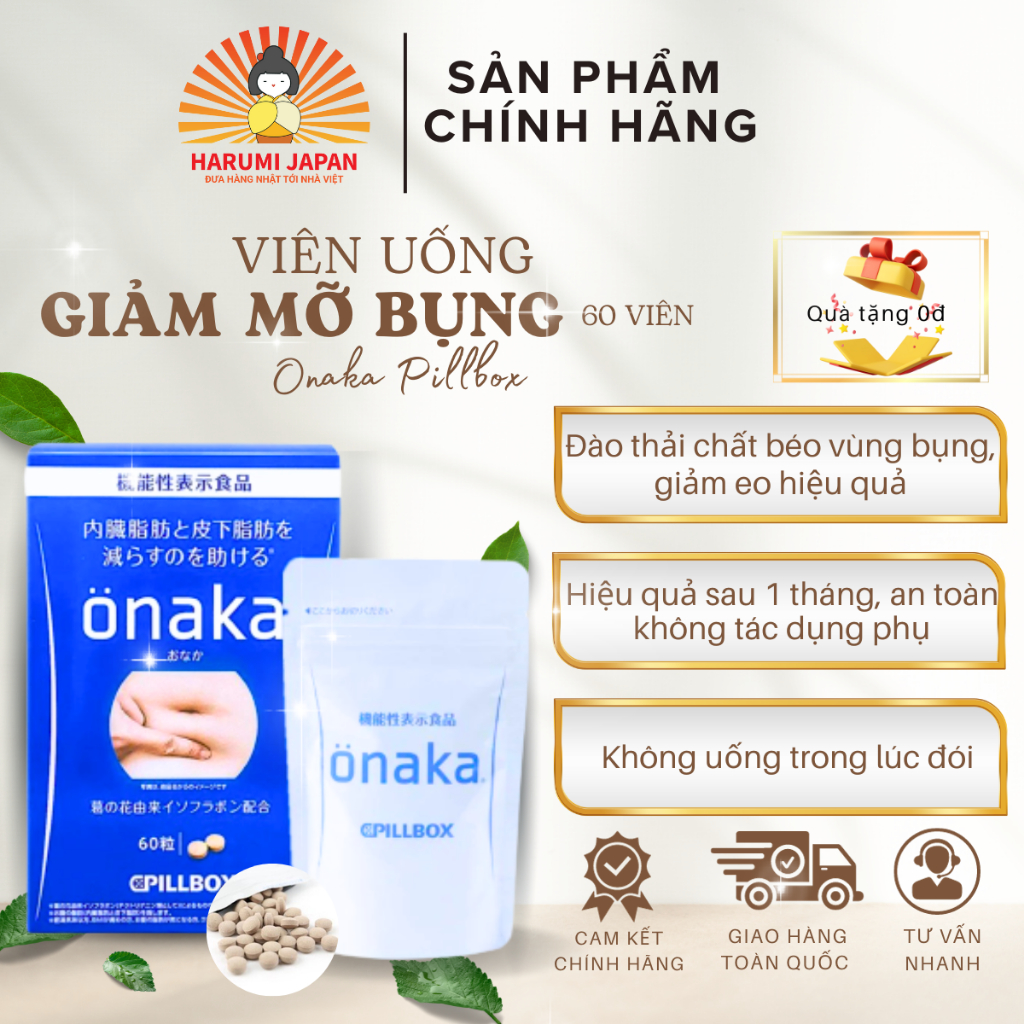 Viên Uống Giảm Mỡ Bụng Onaka Pillbox Nhật Bản 60 viên tăng cường quá ...