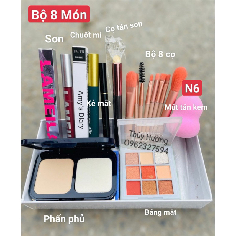 [Được Kiểm Hàng] Set Trang Điểm Gồm Đầy Đủ kem nền,phấn phủ,che khuyết điểm,tạo khối,má hồng ...
