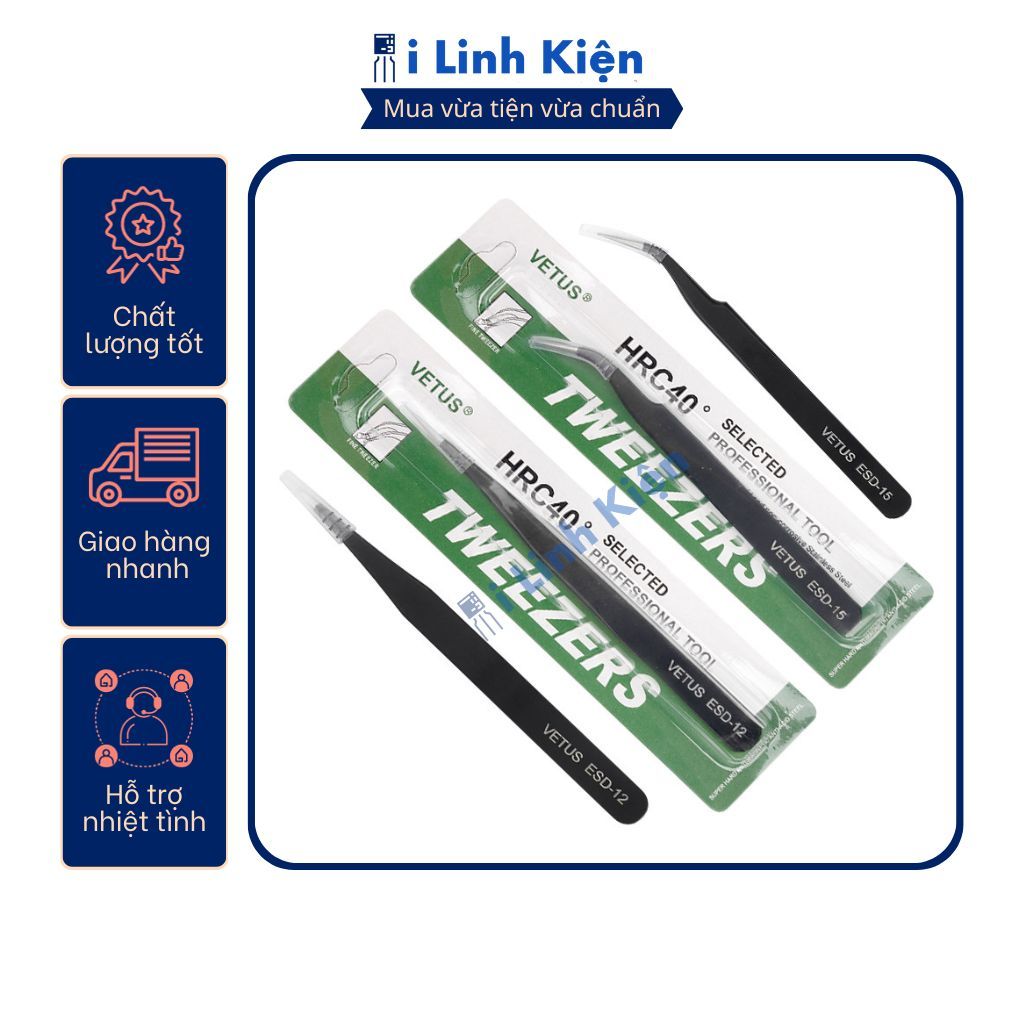 Nhíp gắp chống tĩnh điện chính hãng Vetus esd-11 esd-15 chất lượng cao. | Shopee Việt Nam