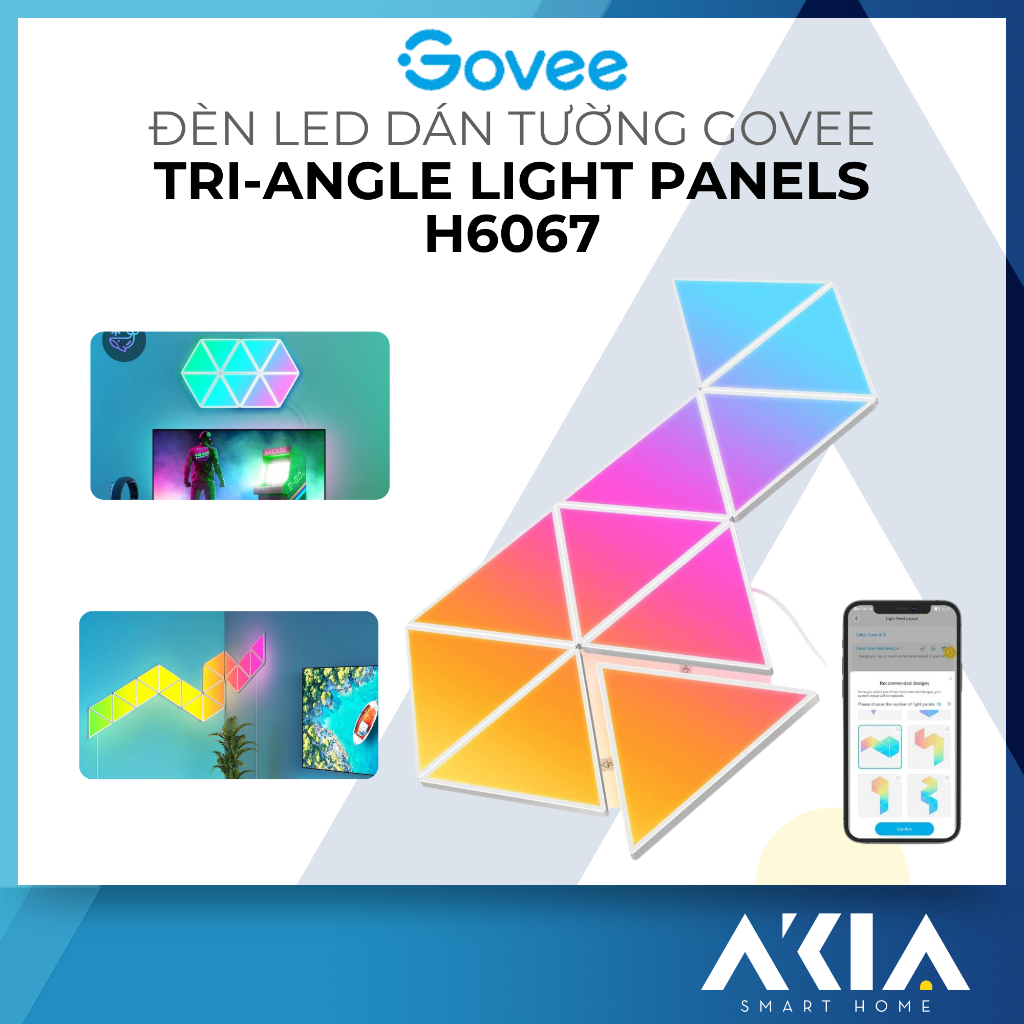 Đèn dán tường Govee Glide Tri-angle Light Panels H6067 - Đèn led hình ...