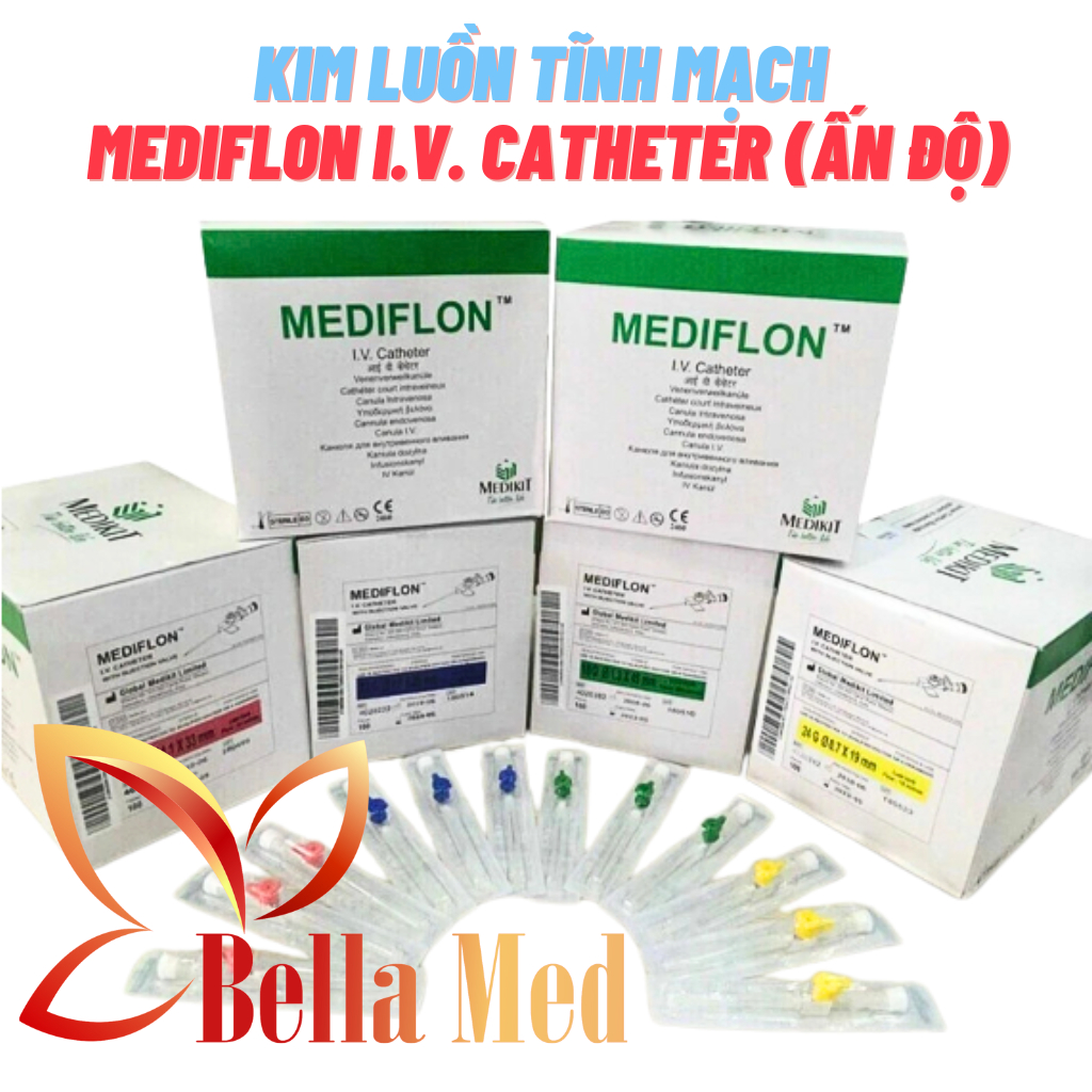 Kim Luồn Tĩnh Mạch Mediflon I.V. Catheter (Ấn Độ) - 1 hộp 100 cái ...