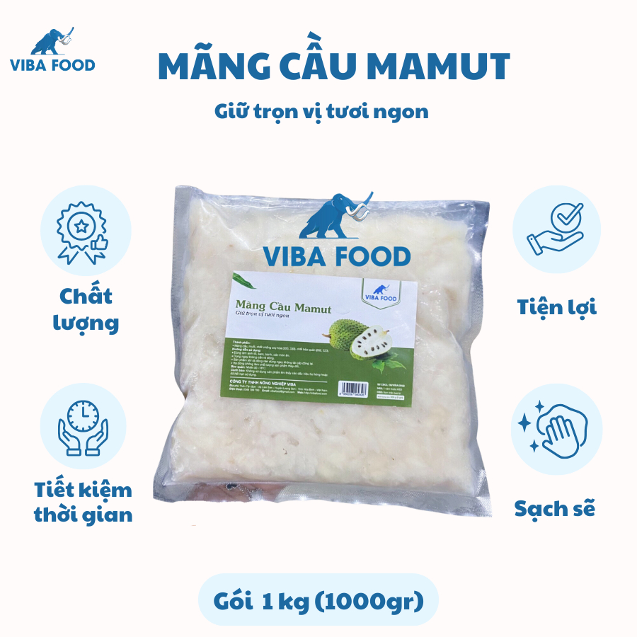 Mãng Cầu Mamut Đông Lạnh nguyên múi 1kg - Viba Food | Shopee Việt Nam