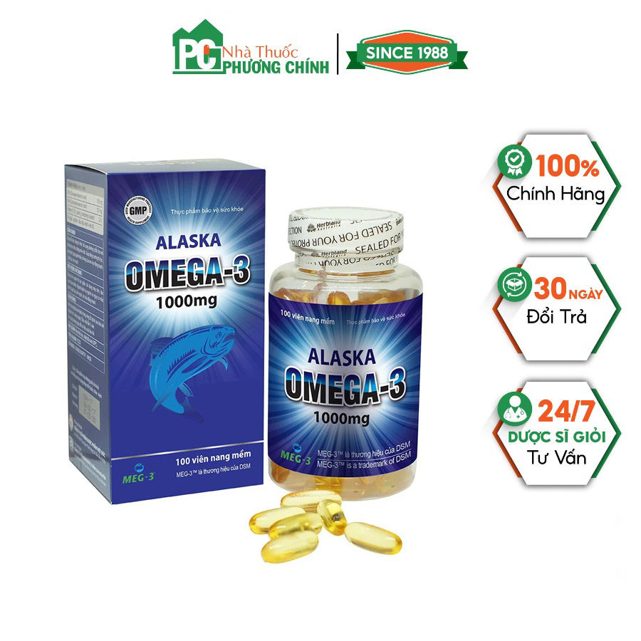 Alaska Omega 3 1000mg - Giúp Cải Thiện Thị Lực & Giảm Nguy Cơ Xơ Vữa ...