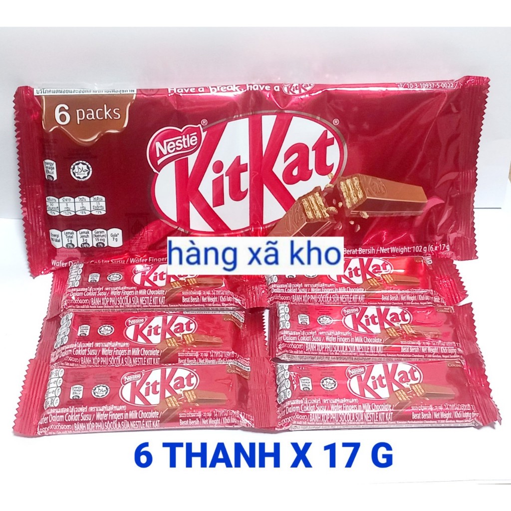 Socola Nestle Kitkat 6 thanh X17g.date :4_2024 | Shopee Việt Nam