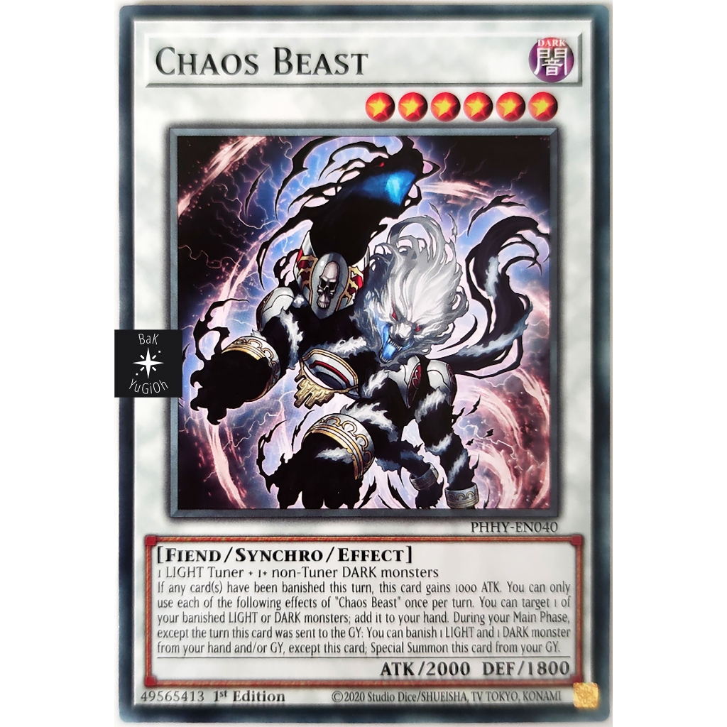 [BaK Yu-Gi-Oh!] [Thẻ Bài Chính Hãng] Chaos Beast |EN| Common | Shopee ...