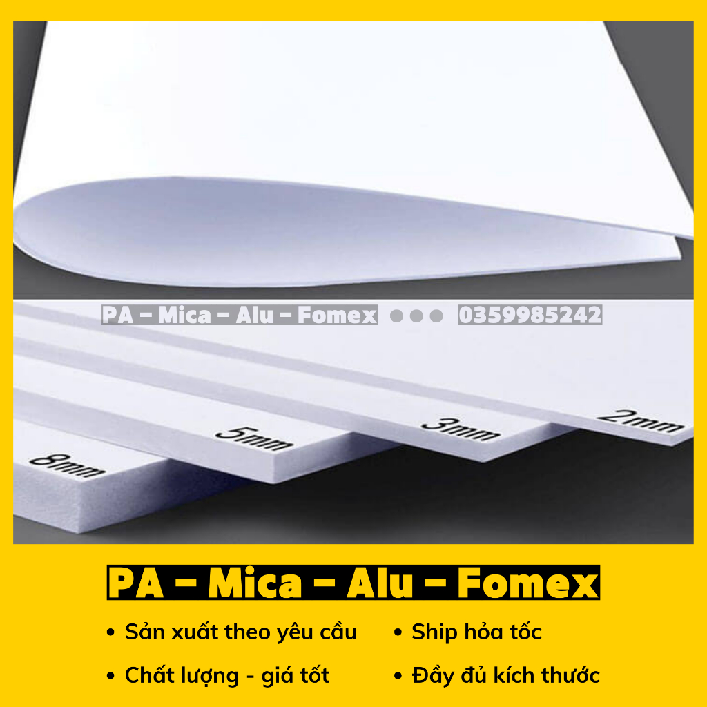 Bìa mô hình Fomex, Formex, Foam trắng 2,3,5,8,10mm kích thước lớn ...
