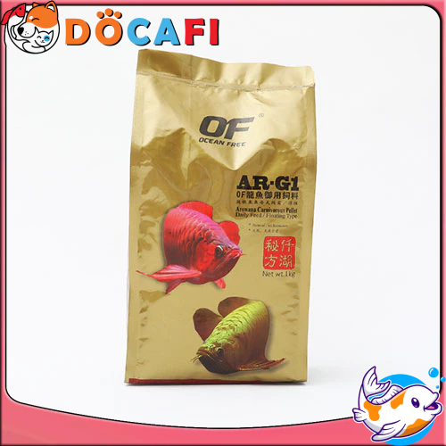 Thức ăn cá rồng OF OCEAN FREE AR-G1 (1kg) tăng trưởng - Nuôi cá rồng khỏe mạnh, lên màu đẹp ...