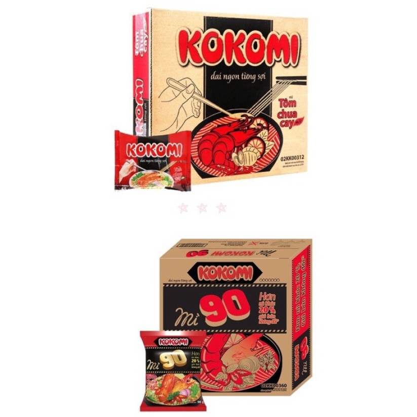 Mì Kokomi chua cay - thùng 30gói x 65g,90g | Shopee Việt Nam