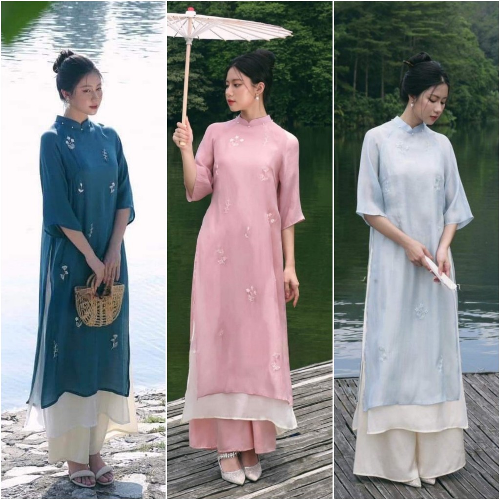 Áo dài suông vải Tơ Crep cao cấp 5 màu trang nhã by Lucci.Design ...