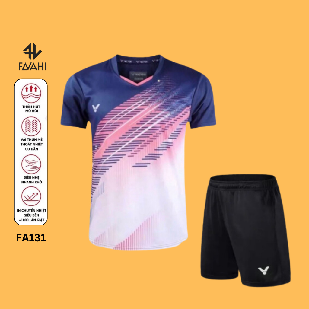 Áo cầu lông, quần cầu lông VICTOR FA131 chuyên nghiệp mới nhất sử dụng tập luyện và thi đấu cầu ...
