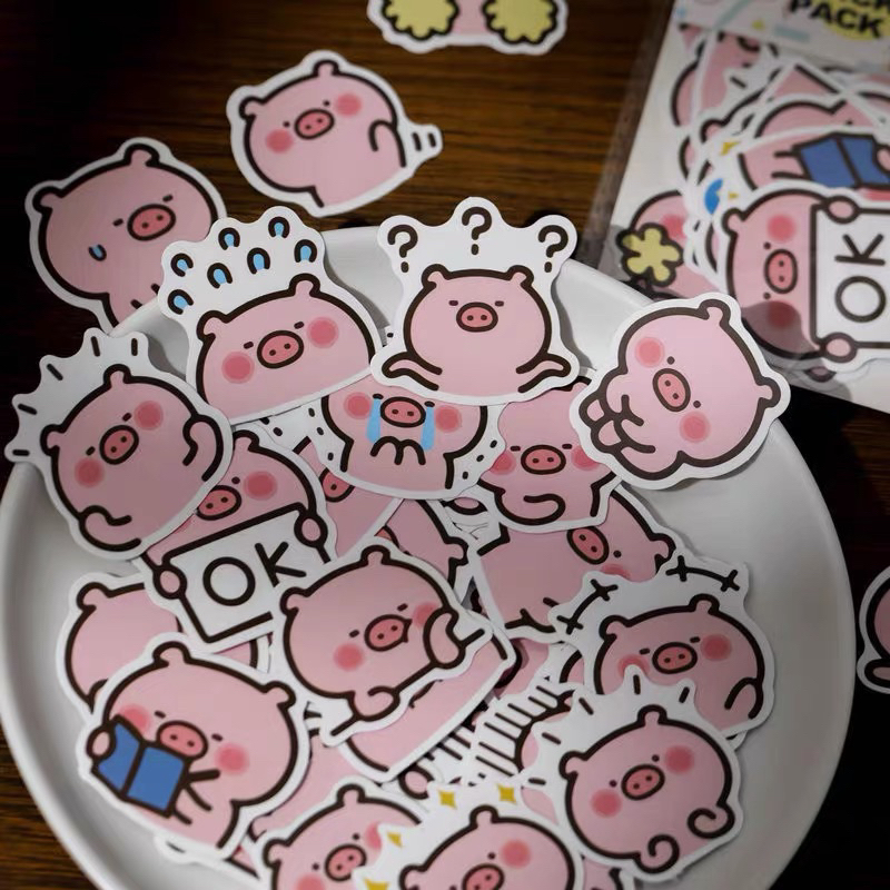 Gói 40 sticker heo cảm xúc dễ thương | Shopee Việt Nam