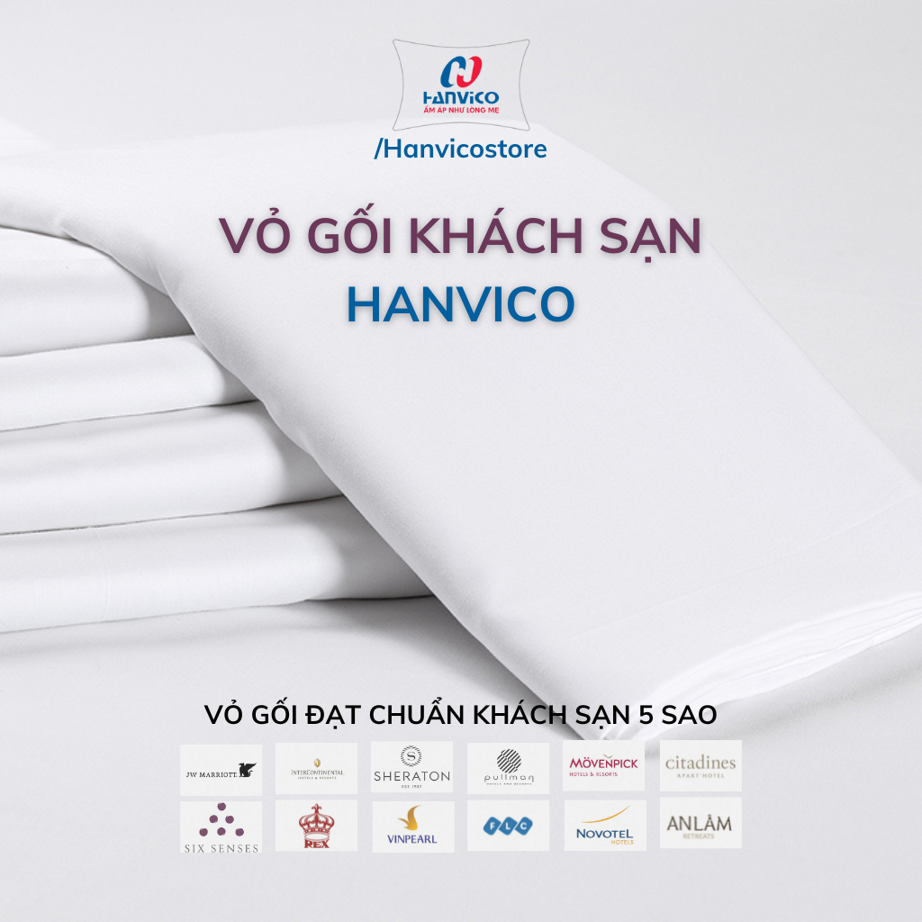 Vỏ gối khách sạn HANVICO cotton màu trắng cao cấp | Shopee Việt Nam