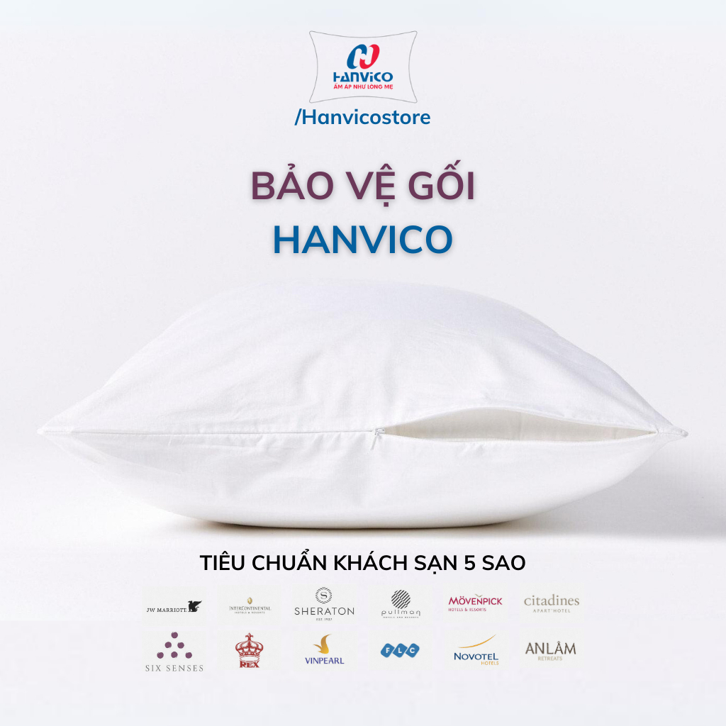 Bảo vệ gối HANVICO chống ẩm, chống mùi, không tạo tiếng sột soạt ...