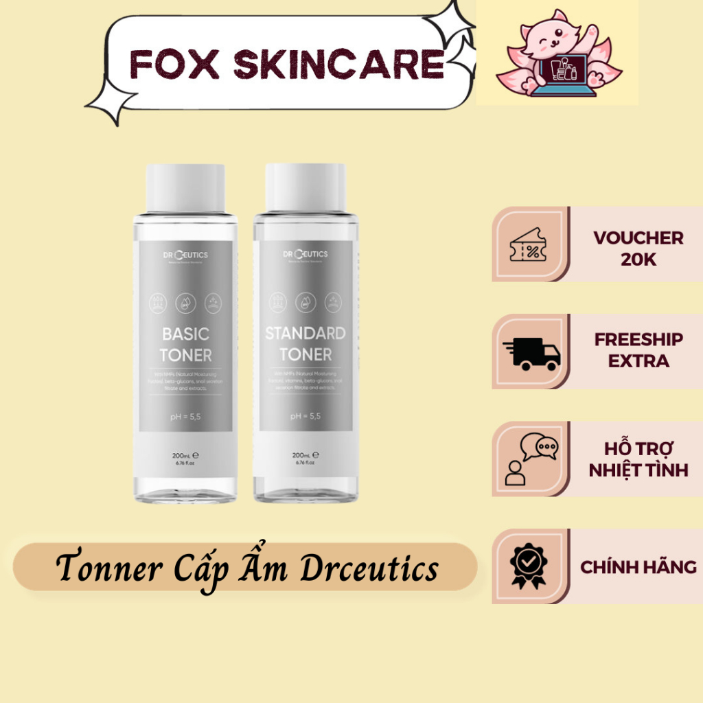 Toner DrCeutics Basic Toner Và Standard Toner Cấp Ẩm Cho Da Dầu và Da ...