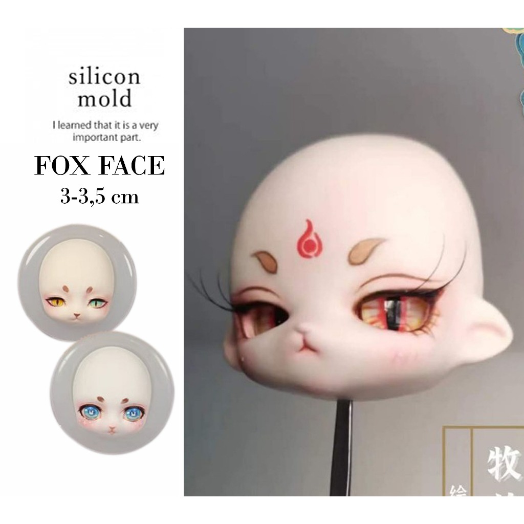 FOX FACE Khuôn mặt hồ ly nhiều mẫu nặn đất sét mặt doll chibi bjd ...