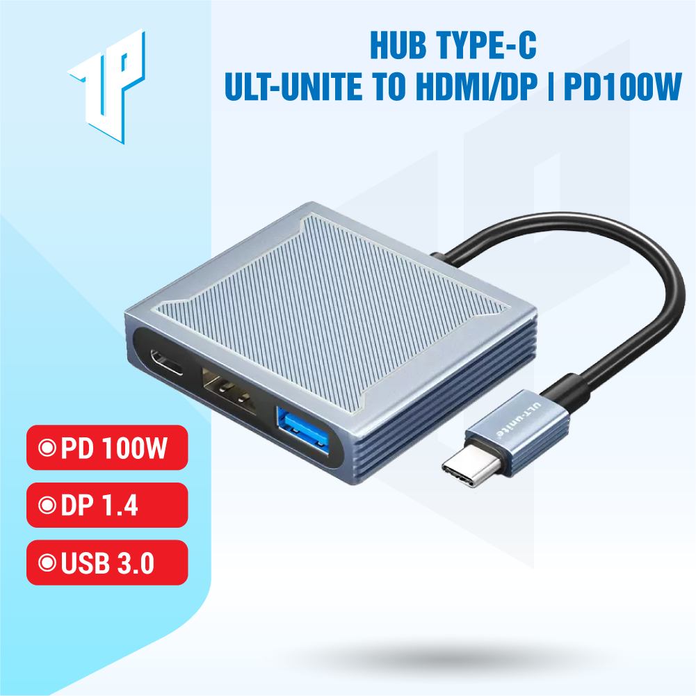 Hub Type-C ULT-unite to HDMI / DP 「DP 1.4 / HDMI 2.0 PD 100W USB 3.0 Vỏ ...