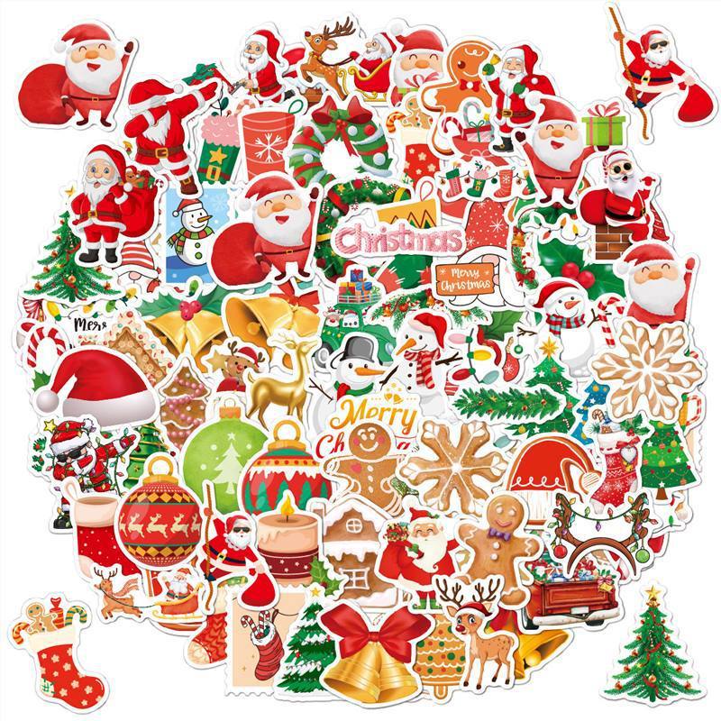 Sticker , Miếng Dán Chủ Đề Noel Trang Trí Hộp Quà, Nhà Cửa ( 50 Sticker ...