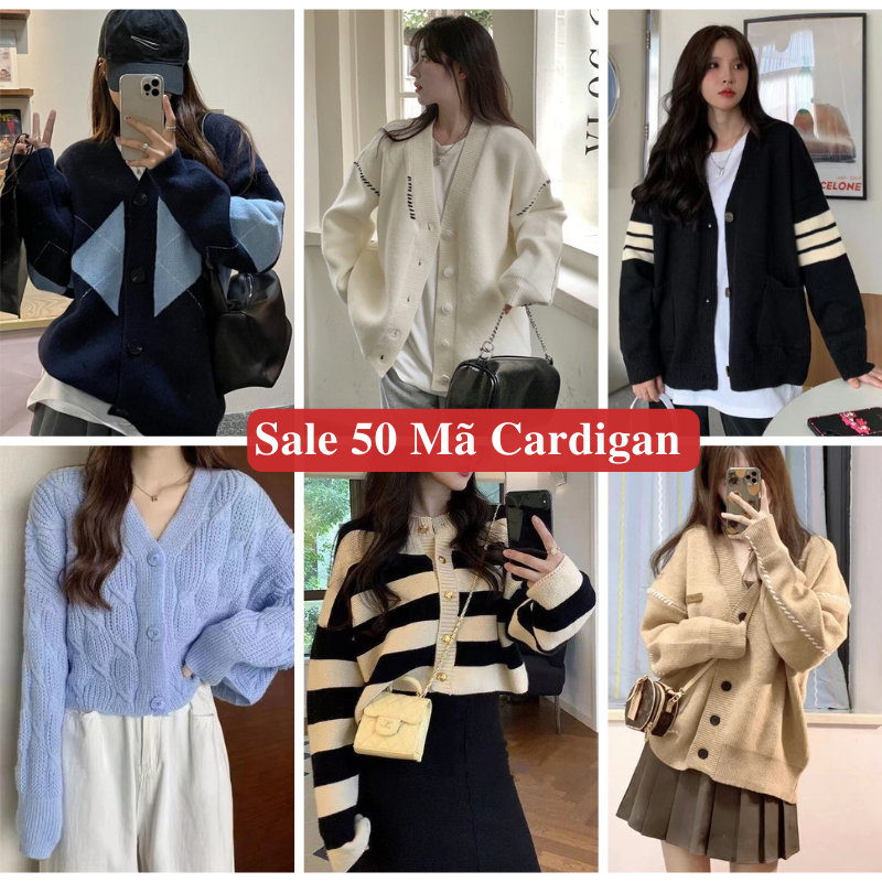 Áo Khoác Cardigan Len Nữ Dáng Rộng Dài Tay Madela, Cardigan Len Nữ Dài ...