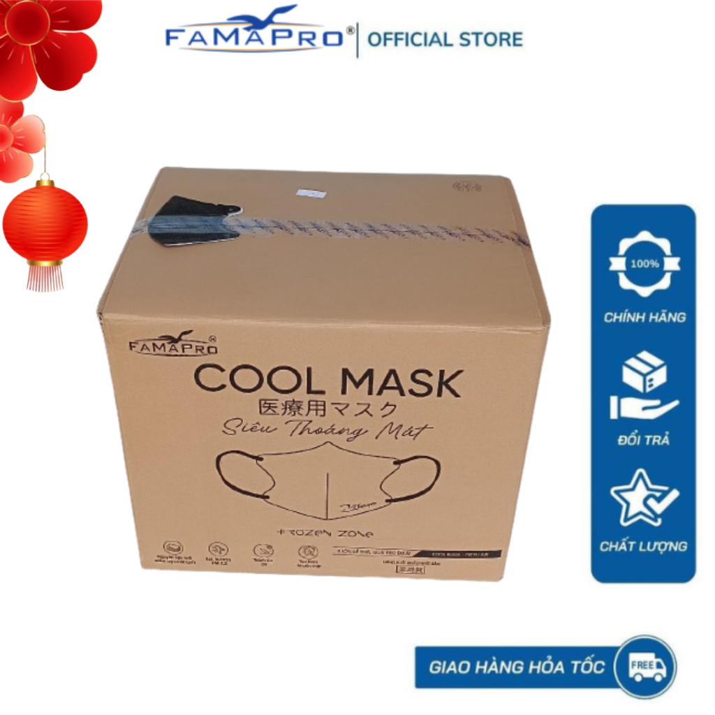 [Thùng 30 hộp ] Khẩu trang kháng khuẩn 3 lớp Cool Mask Famapro hộp 30 ...