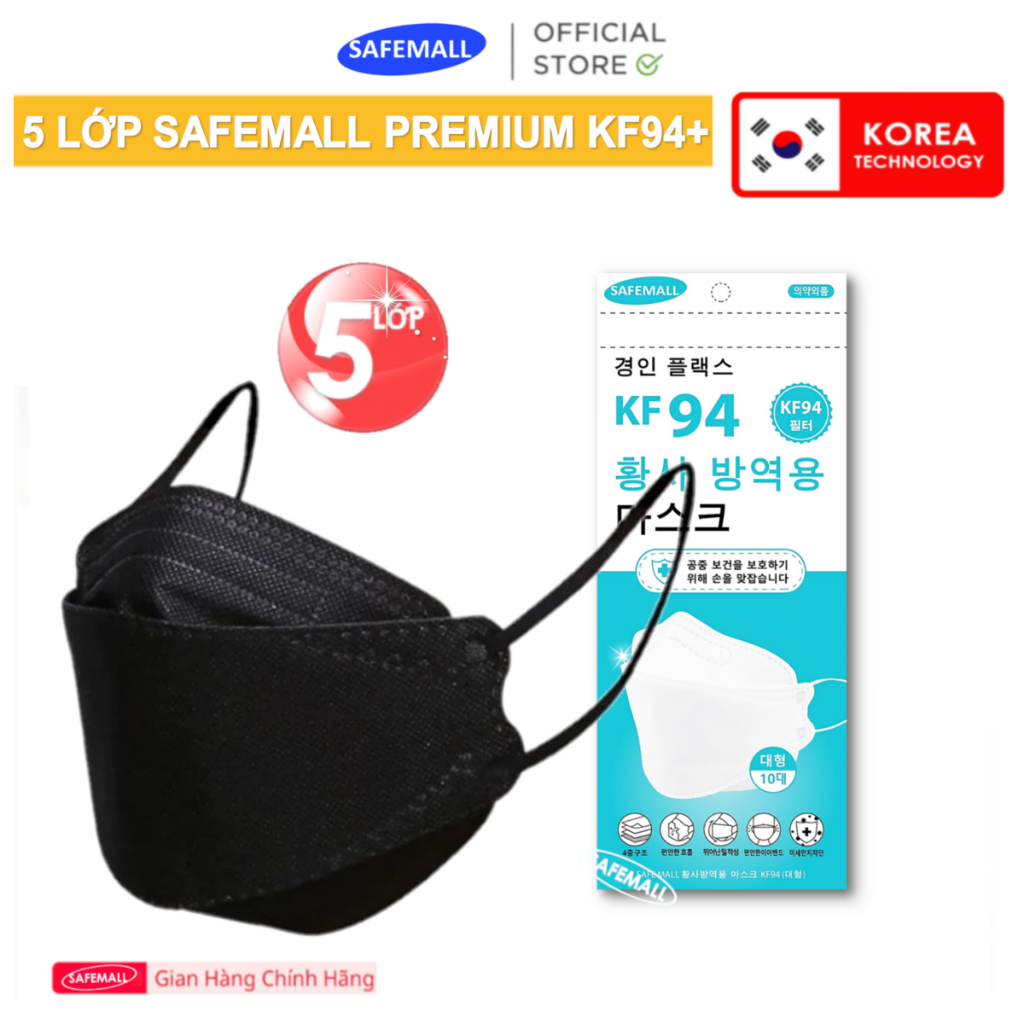 [Độc Quyền] Combo Khẩu Trang 5 Lớp KF94 SafeMall Premium cao cấp - Lọc Bụi Siêu Mịn, Chống Tia ...