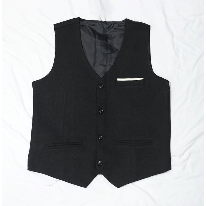 Áo gile phối túi trắng KING ghile nam 4 nút form rộng phối vest cao cấp ...