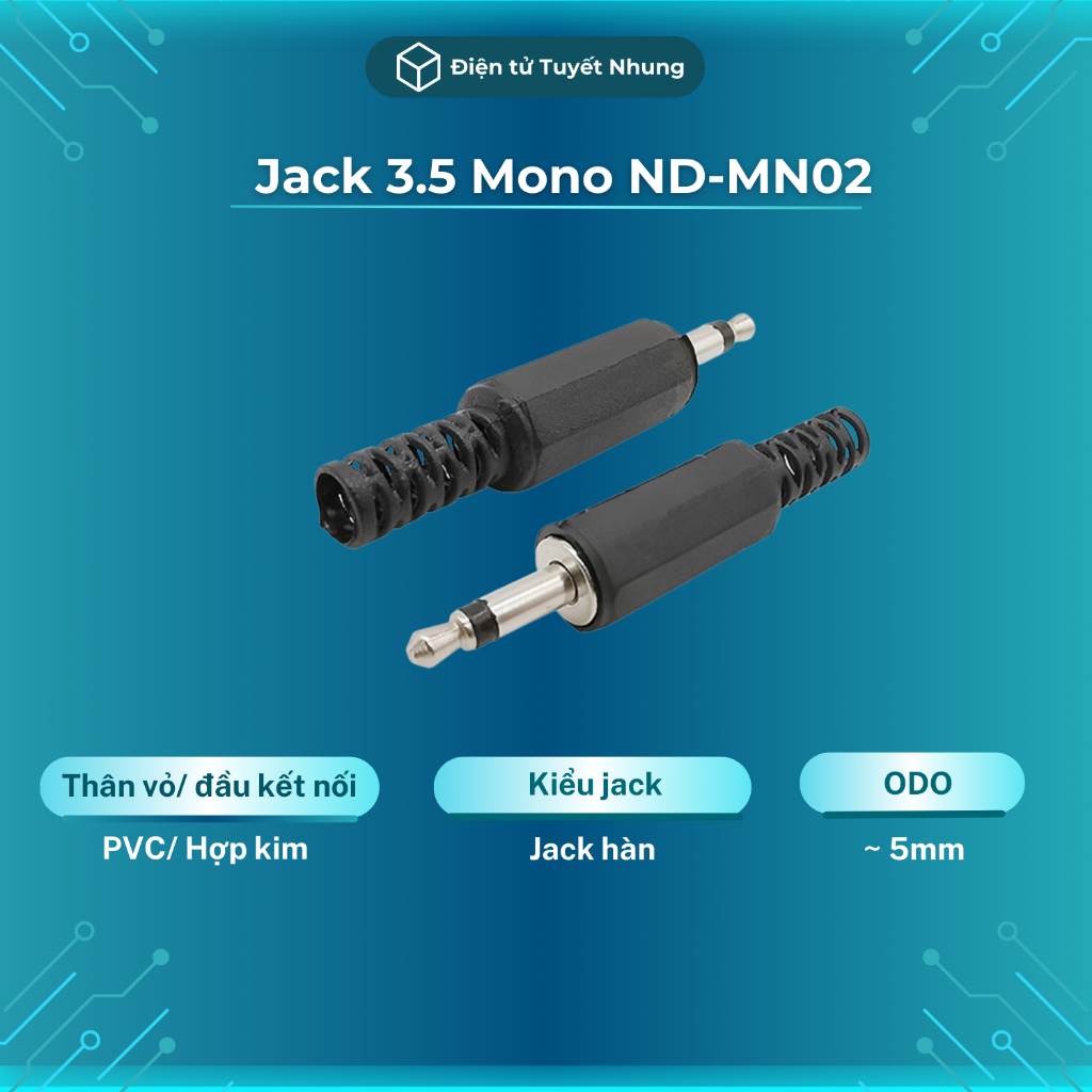 Jack 3.5 Mono Hàn ND-MN02, Jack 3.5mm Vỏ PVC, Lõi Hợp Kim - Jack Cắm ...