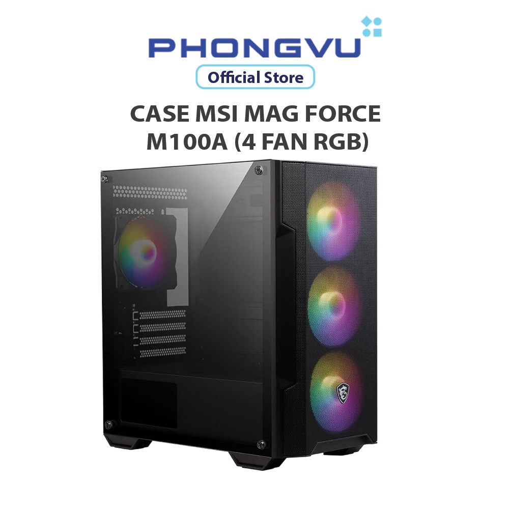 Thùng máy/ Case MSI MAG FORCE M100A (4 Fan RGB) - Bảo hành 12 tháng ...