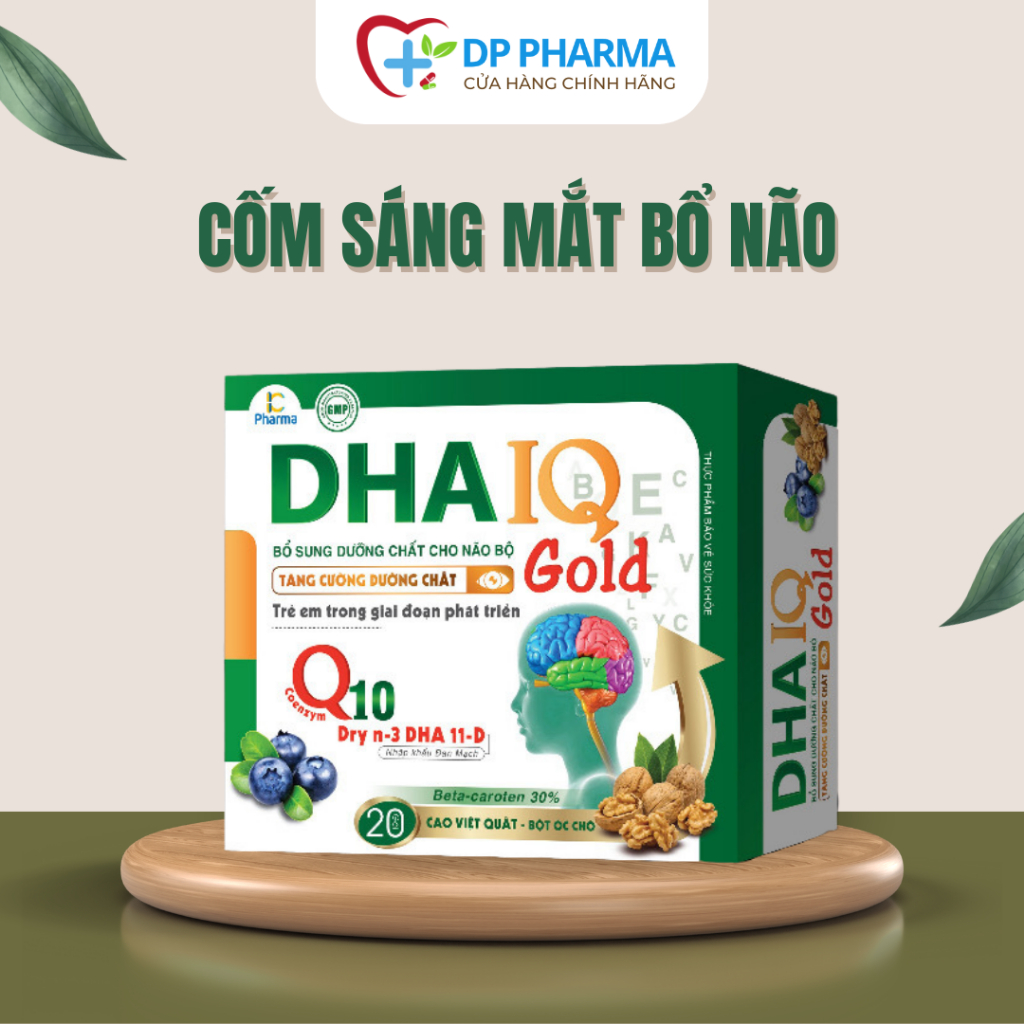 Cốm sáng mắt bổ não DHA IQ Gold hộp 20 gói hỗ trợ phát triển não bộ ...
