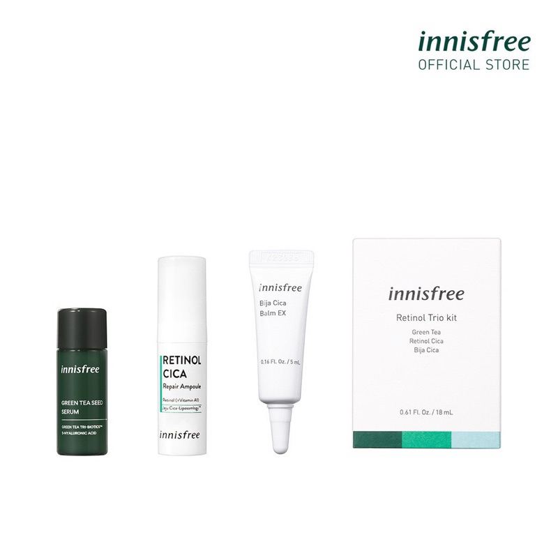 BỘ SẢN PHẨM DƯỠNG ẨM VÀ PHỤC HỒI DA INNISFREE Retinol Trio Kit | Shopee ...