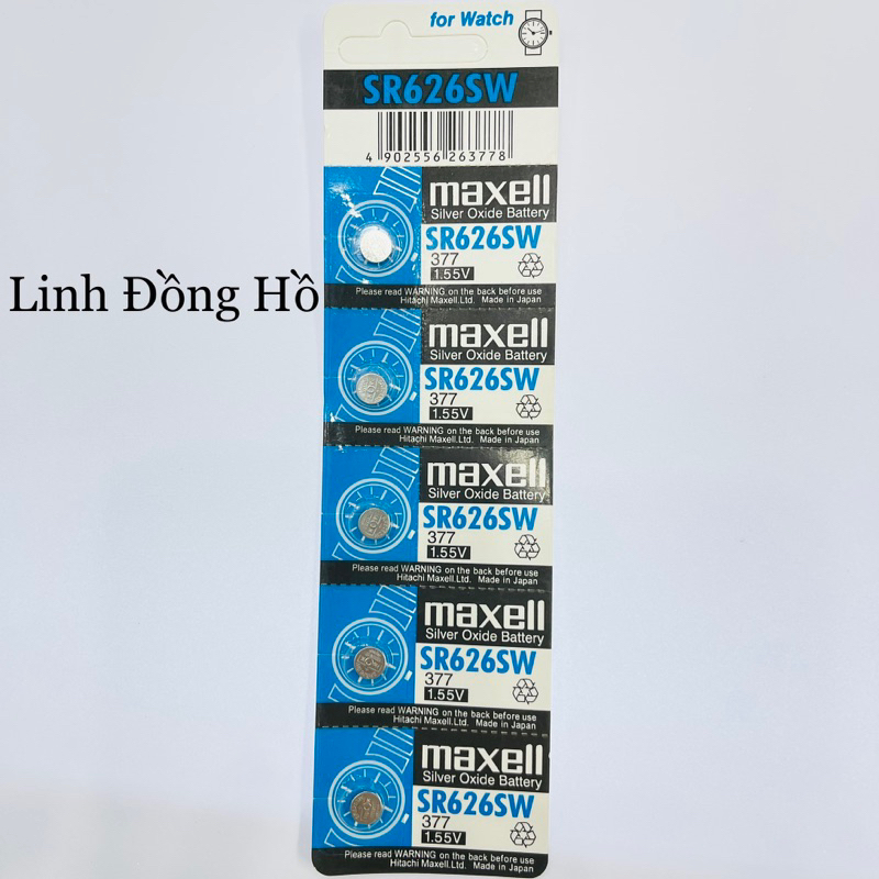 1 vĩ 5 Viên Pin SR626SW-377 Maxell hãng Nhật. | Shopee Việt Nam