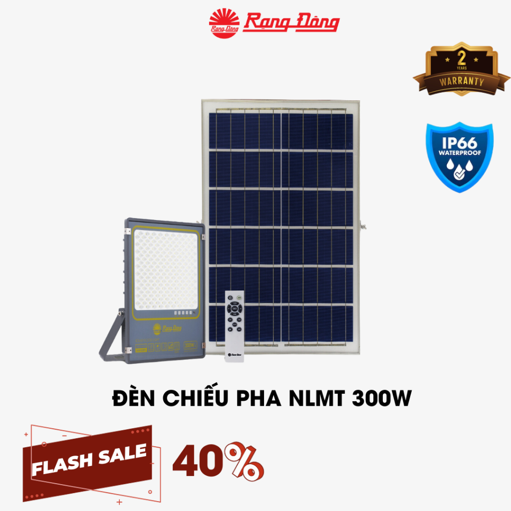 Đèn Năng lượng mặt trời Rạng Đông 300W phiên bản mới - thế hệ 2 (Model: CP03.SL.RAD 300W.V2 ...