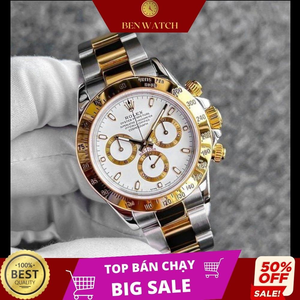 Đồng hồ cơ nam Rolex, dây thép không rỉ, 3 kim chronograph, chống nước ...