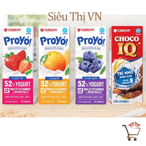 [MỚI]Thùng Sữa ProYo! ORION Vị Việt Quất/ Dâu Tây/ Vị Cam / Choco IQ ...